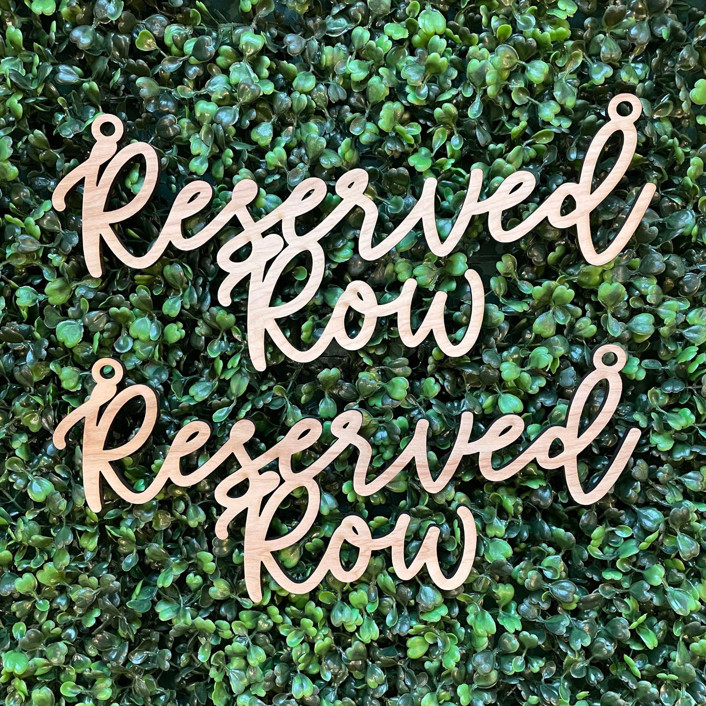 Reserved Row ii - SET of Two Signs | Birch Wood Aisle and Chair Decor ...