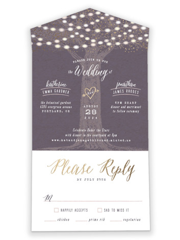 Garden Lights All-in-One Foil-Pressed Wedding Invitations by Hooray ...