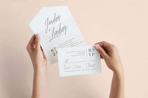 Stacked date All-in-One Wedding Invitations by Amy... | Minted