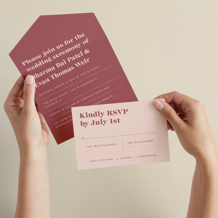 Headline All-in-One Wedding Invitations by Melissa Egan of Pistols | Minted