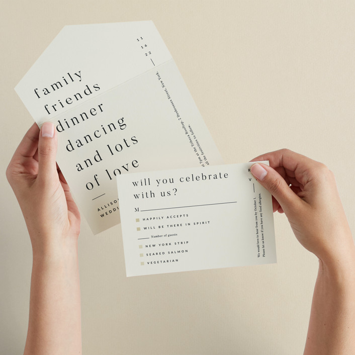 Lineup All-in-One Wedding Invitations by Jennifer Lew | Minted