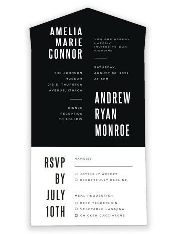 Offset All-in-One Wedding Invitations by Up Up Creative | Minted