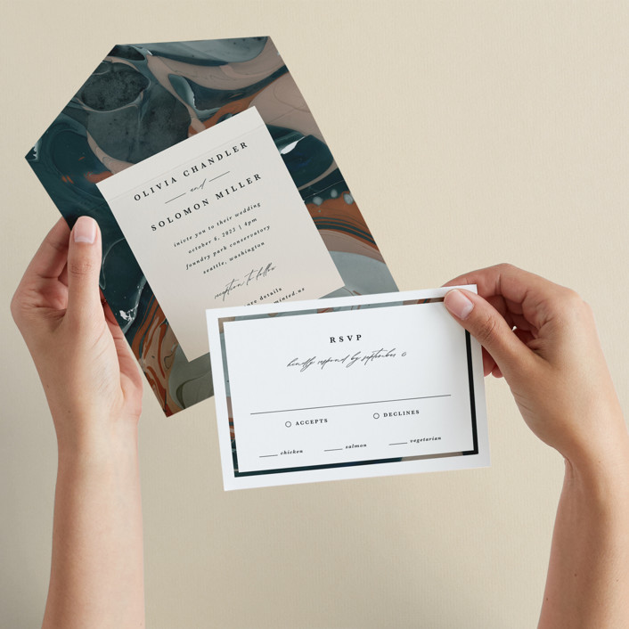 Love Story All-in-One Wedding Invitations by Kate Ahn | Minted