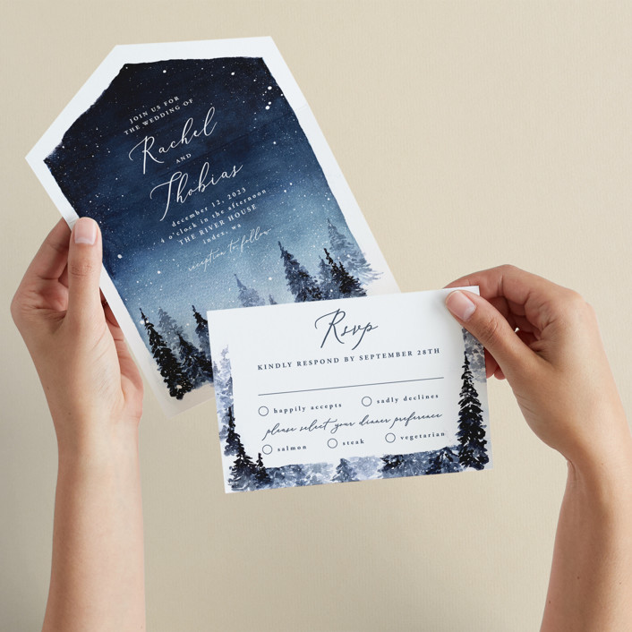 Let it Snow All-in-One Wedding Invitations by Anastasia Makarova | Minted