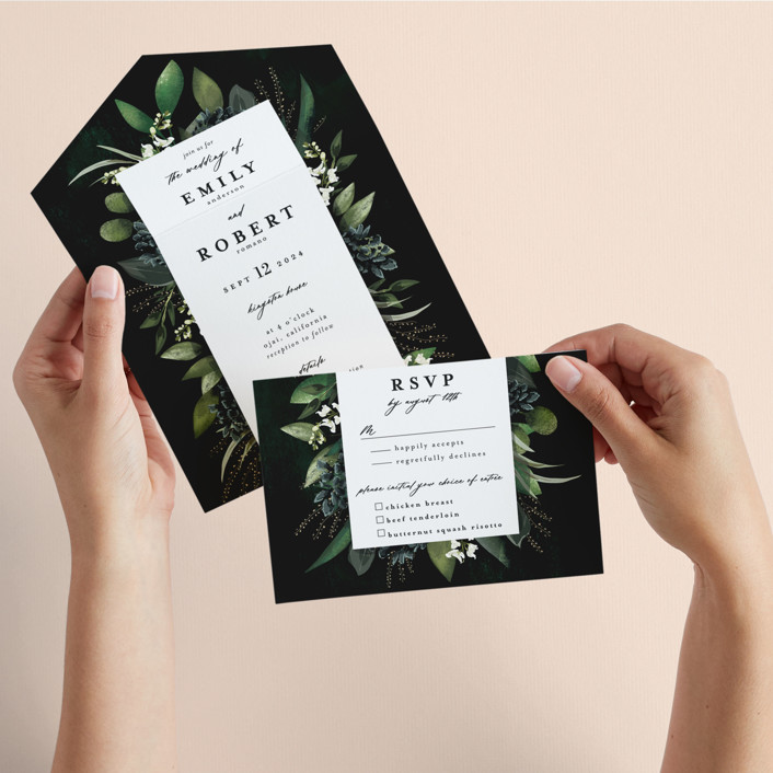 Forest Finds All-in-One Wedding Invitations by Susan Moyal | Minted