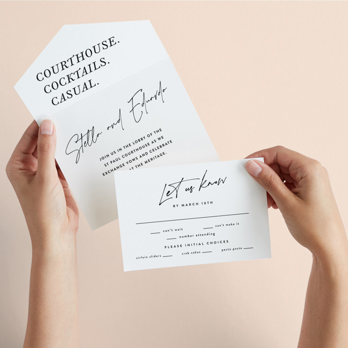 Courthouse All-in-One Wedding Invitations by Susan Brown | Minted