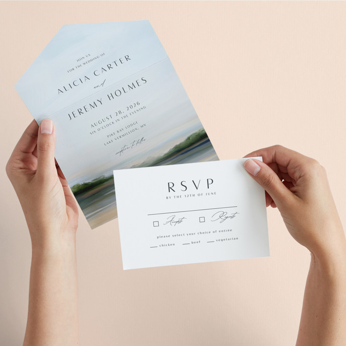 Calm Water All-in-One Wedding Invitations by Nicole Walsh | Minted