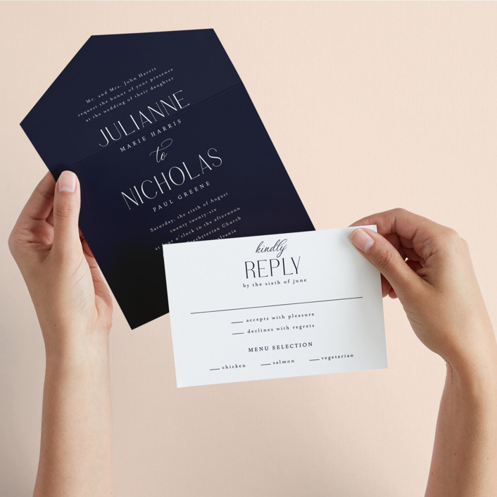 Bold Elegance All-in-One Wedding Invitations by Katherine Moynagh | Minted