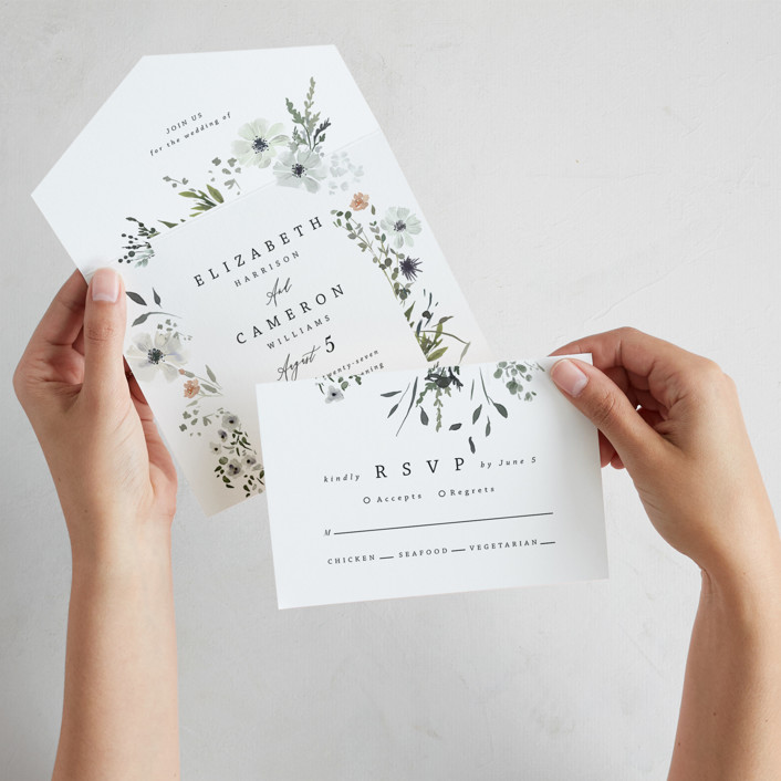 Wildflower Garden All-in-One Wedding Invitations by Hannah Williams ...