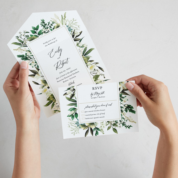 Fresh Classic All-in-One Wedding Invitations by Susan Moyal | Minted