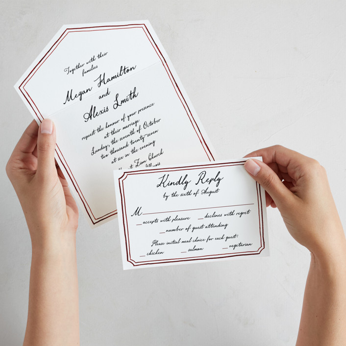 Handwritten All-in-One Wedding Invitations by Cass Loh | Minted