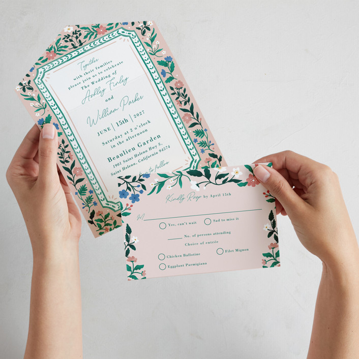Le Jardin All-in-One Wedding Invitations by Elly | Minted