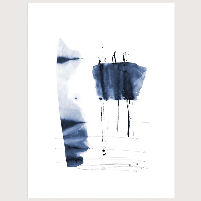 Navy Blue Ink flow 03 Limited Edition Prints - Painting by Danushka ...