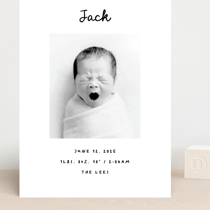 Cursive Grand Birth Announcements by AK Graphics | Minted