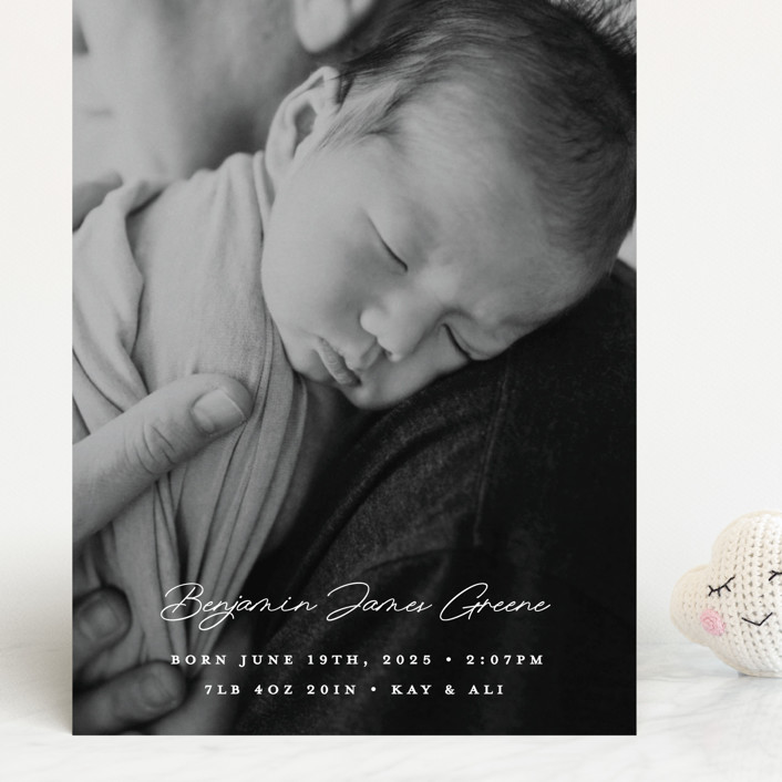 Handwriting Grand Birth Announcements by Bethan | Minted