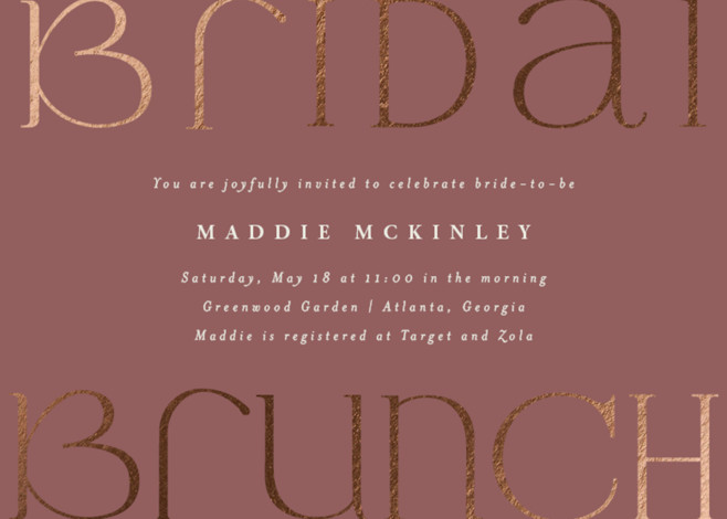 Brunch Border Foil-Pressed Bridal Shower Invitations by Amy Payne | Minted
