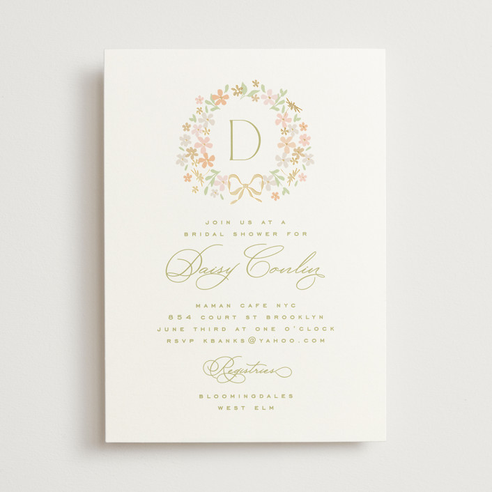 garden monogram Foil-Pressed Bridal Shower Invitations by Kristie Kern ...