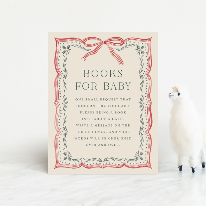 Ribbon Stripe Holiday Baby Shower Insert Cards by Chris Griffith | Minted