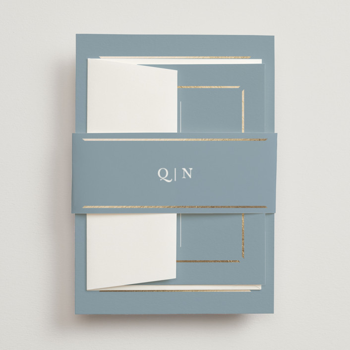 Elegant bevel Foil-Pressed Belly Bands by Stacey Meacham | Minted