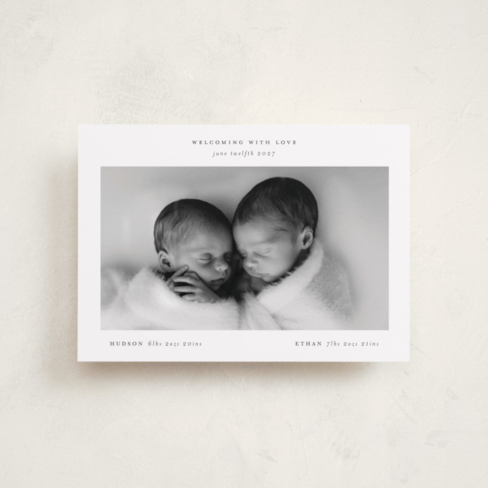 twin Birth Announcement Petite Cards by Lori Wemple | Minted