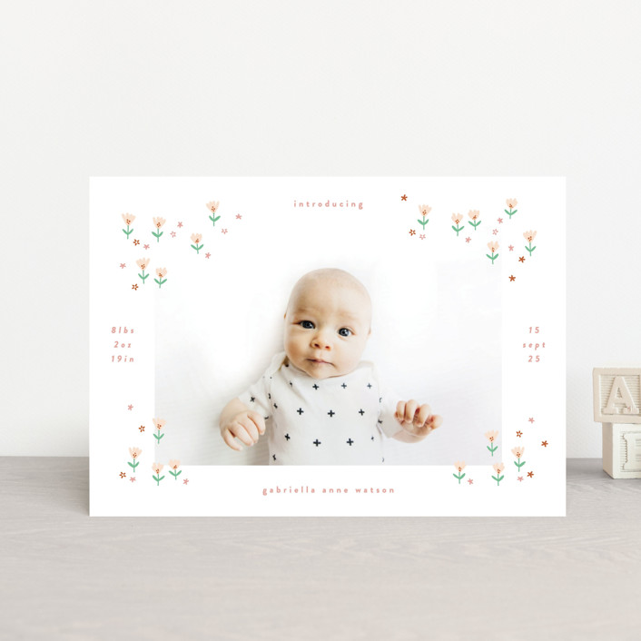 tiny blooms Birth Announcement Petite Cards by Phrosné Barwood | Minted