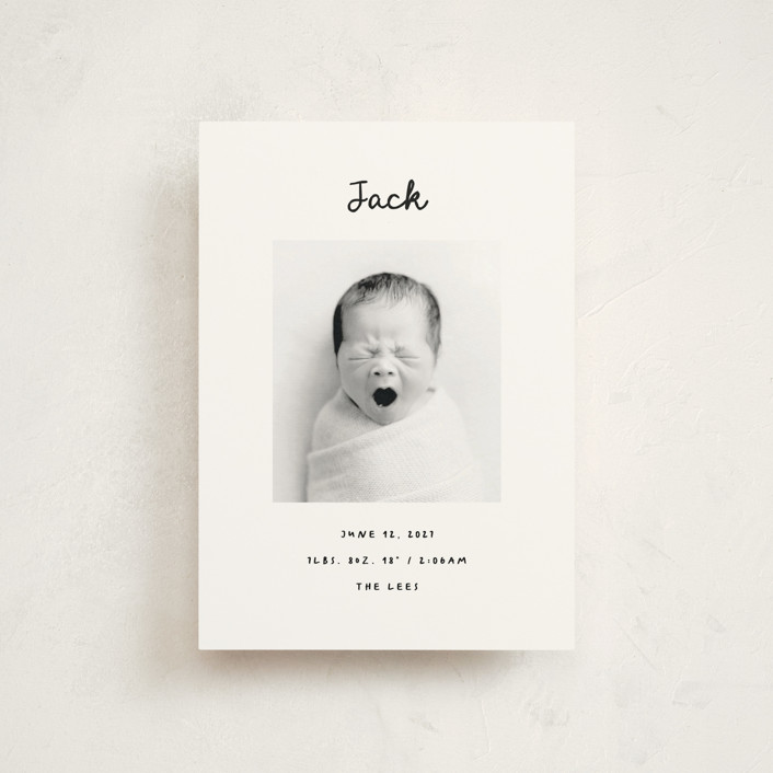 Cursive Birth Announcement Postcards by AK Graphics | Minted