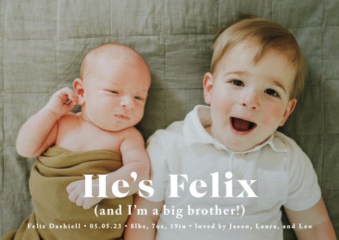 Proud Sib Birth Announcement Postcards by Olivia Raufman | Minted