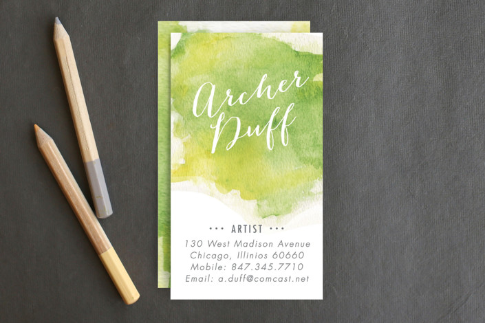 Watercolor Splash Business Cards by Erin Deegan | Minted