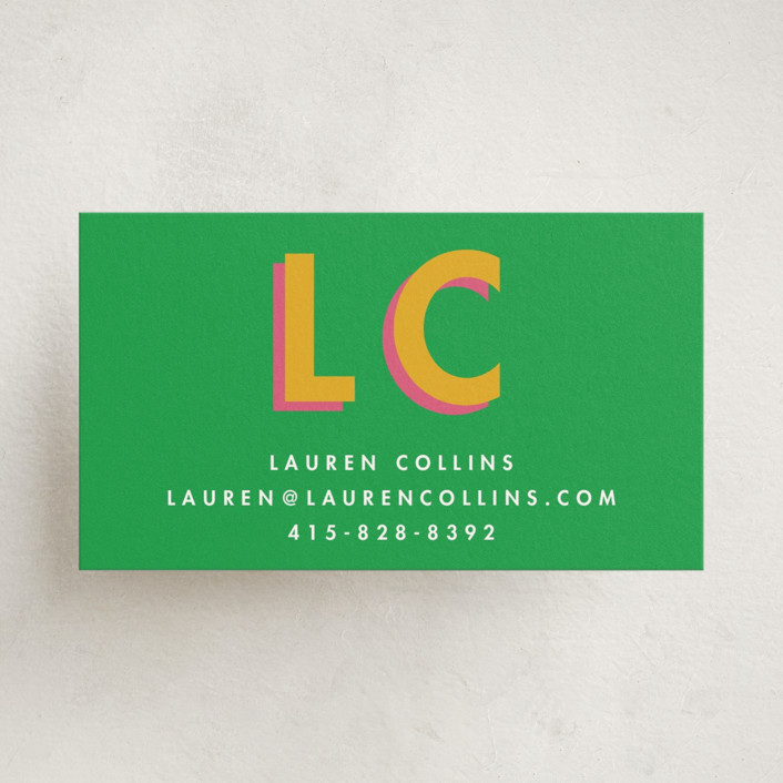 Bold Initials Business Cards by mo kelley | Minted