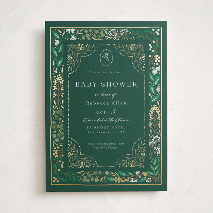 Illuminated Storybook Foil-Pressed Baby Shower Invitations by Alethea ...