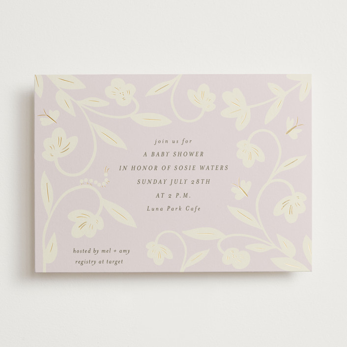 Butterfly Garden Foil-Pressed Baby Shower Invitations by Ani Somi | Minted