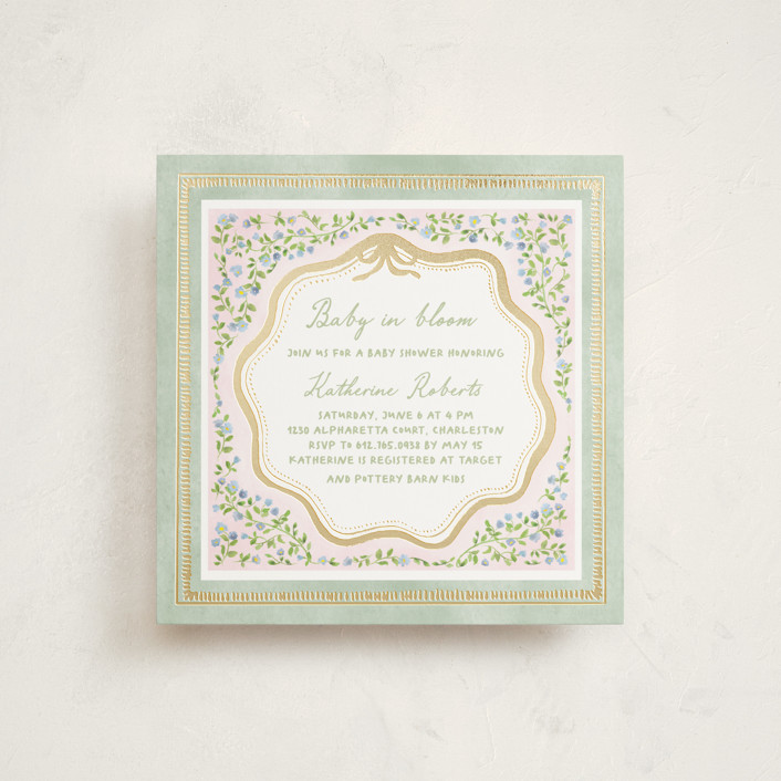 Baby in bloom Foil-Pressed Baby Shower Invitations by Creo Study | Minted
