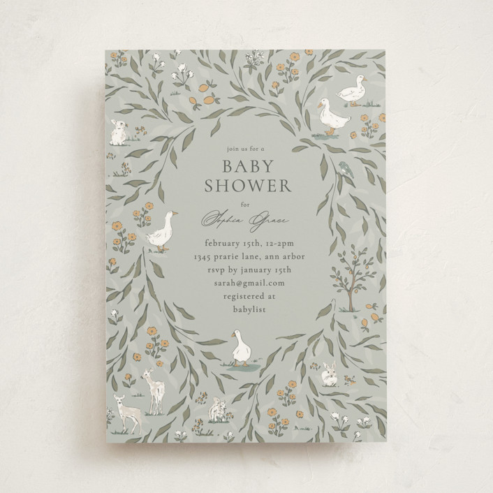 Meadow Friends Baby Shower Invitations by Melissa Johnson | Minted