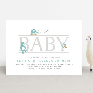baby serif Baby Shower Invitations by Faith Dorn | Minted