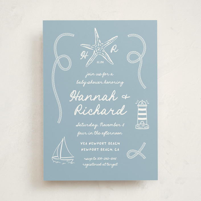nautical celebration Baby Shower Invitations by Claudia Orengo | Minted