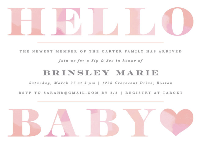 Hello Sweet baby Baby Shower Invitations by Creo Study | Minted