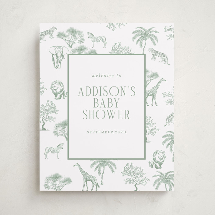 Safari Toile Baby Shower Welcome Signs by Jenna Holcomb | Minted