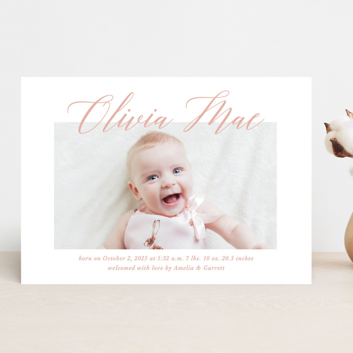 Sweet Script Birth Announcements by Jennifer Postorino | Minted