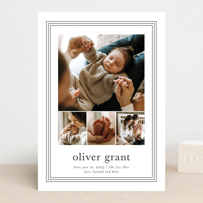 Classy frame Birth Announcements by Stacey Meacham | Minted