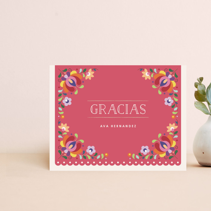 Botanical Banner Notecard (Gracias) Customizable Stationery by Amber ...