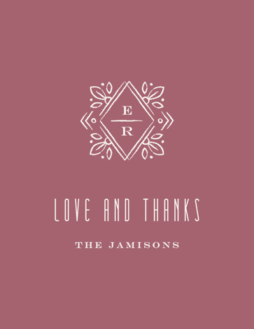 Diamond Monogram Thank You Card Customizable Stationery by Amber ...