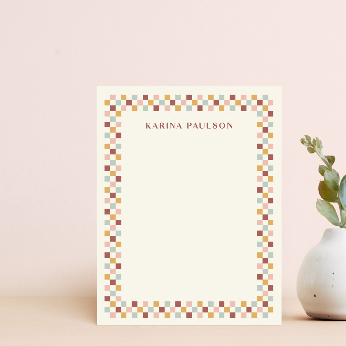Checkerboard Frame Stationery Customizable Stationery by Amber Barkley ...