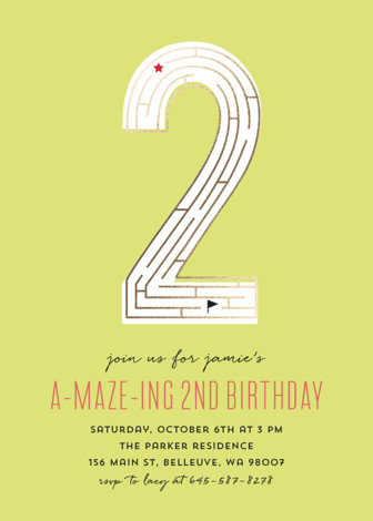 A-maze-ing party Foil-Pressed Children's Birthday Party Invitations by ...