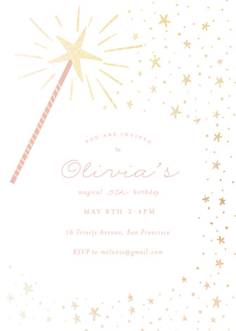 Magical wand Foil-Pressed Children's Birthday Party Invitations by ...