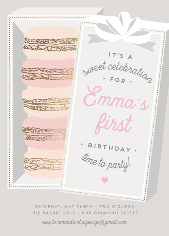 Macaron Parlor Foil-Pressed Children's Birthday Party Invitations by ...