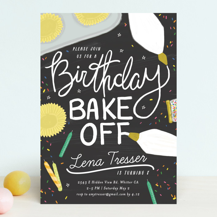Birthday Bake Off Children's Birthday Party Invitations by Shiny Penny ...