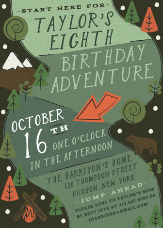 Skip Go Children's Birthday Party Invitations by Jennifer Lew | Minted