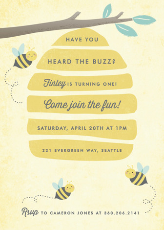 Buzzing Beehive Children's Birthday Party Invitations by Karidy Walker ...