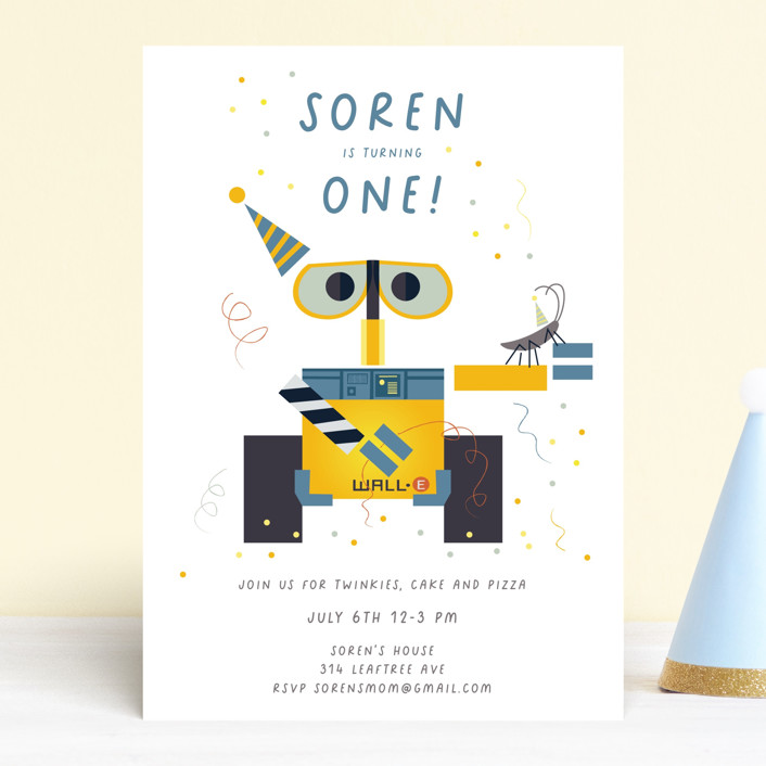 Disney and Pixar's Wall-E and Hal Children's Birthday Party Invitations ...