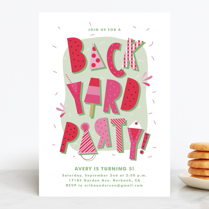 Backyard Party Children's Birthday Party Invitations by Tatiana ...